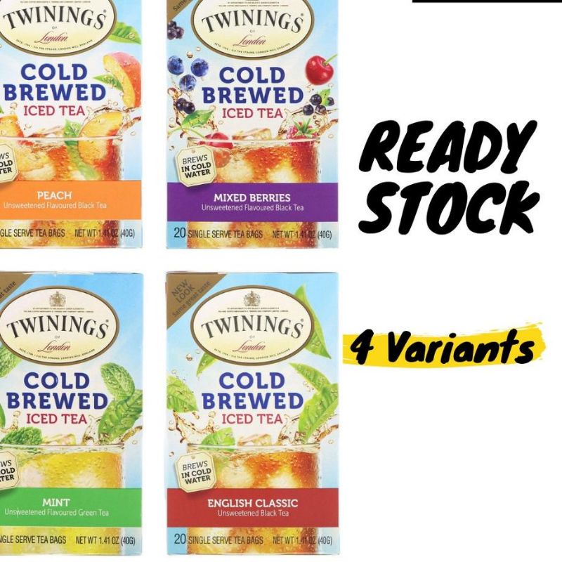 Jual TWININGS COLD BREWED ICE TEA MINT LEACH BERRIES BLACK TEA ENGLISH ...