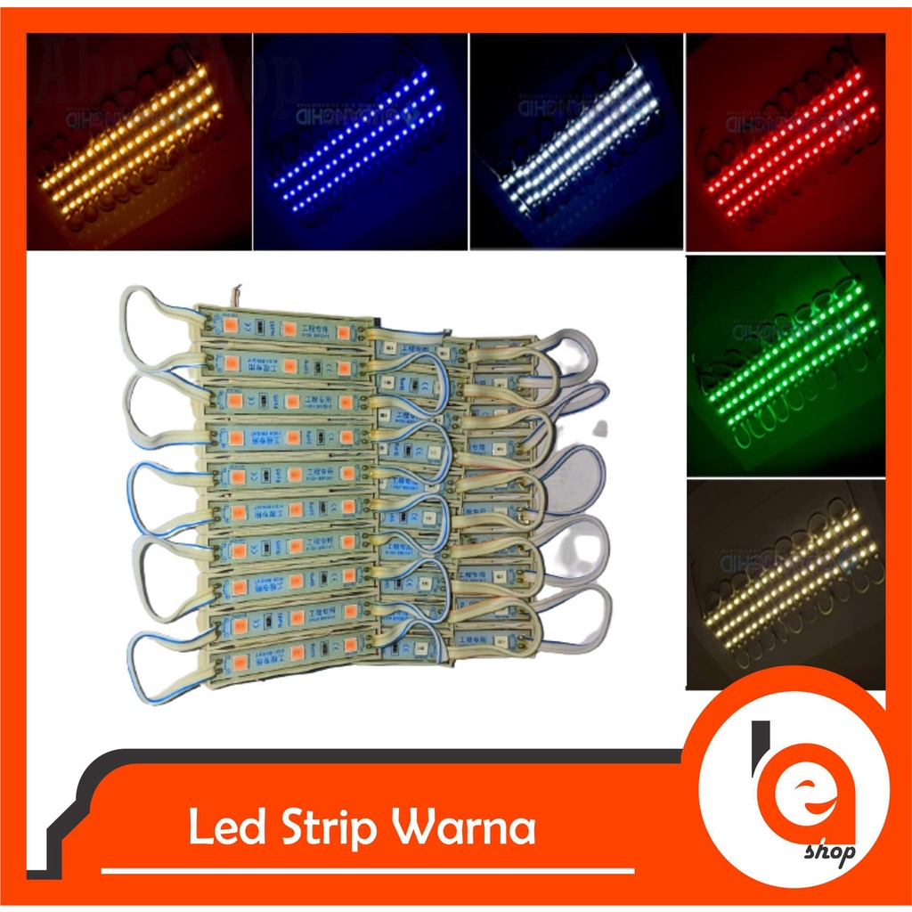 Jual Lampu LED Strip 3 Mata SMD 12V 12 Volt Berbagai Warna | Shopee ...