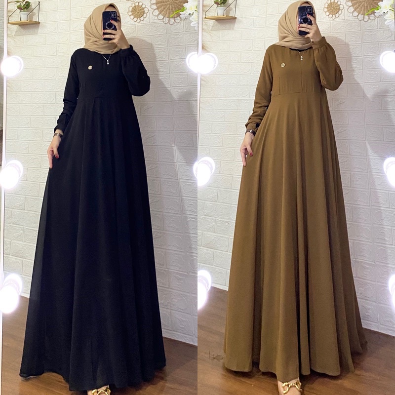 Jual Gamis Nadra - Gamis Ceruty Baby Doll Premium - Gamis Polos Premium ...