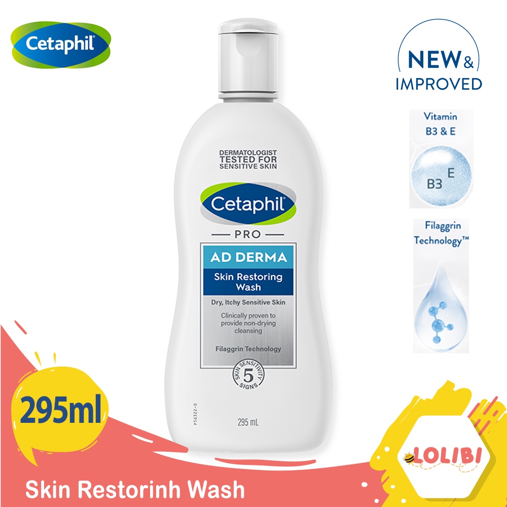 Jual Cetaphil PRO AD Derma Skin Restoring Body Wash 295ml | Shopee ...