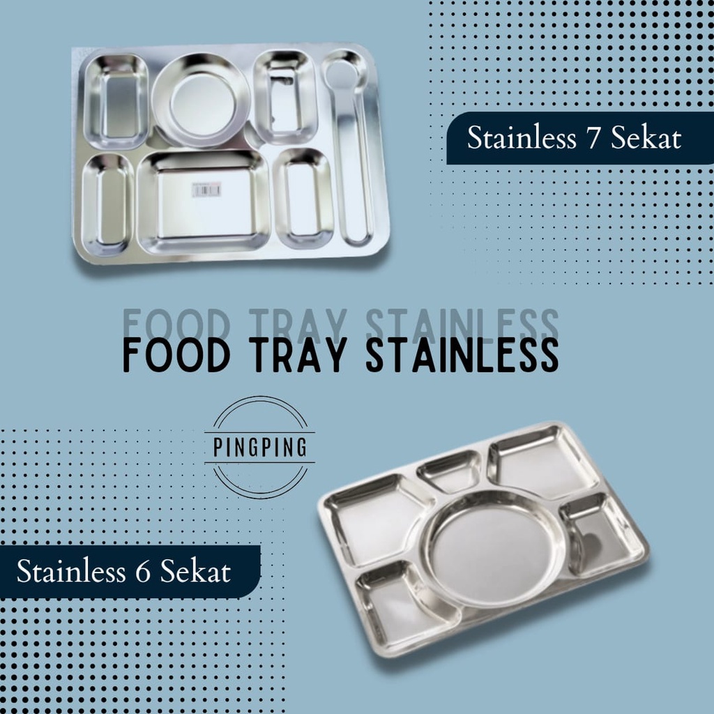 Jual Piring Makan-Food Tray-Mesh Tray Stainless Steel | Shopee Indonesia