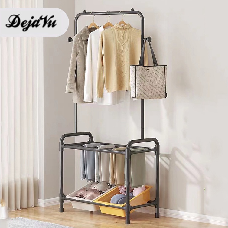 Jual Dejavu Stand Hanger Gantungan Baju Dengan Rak Sepatu Susun Tempat ...