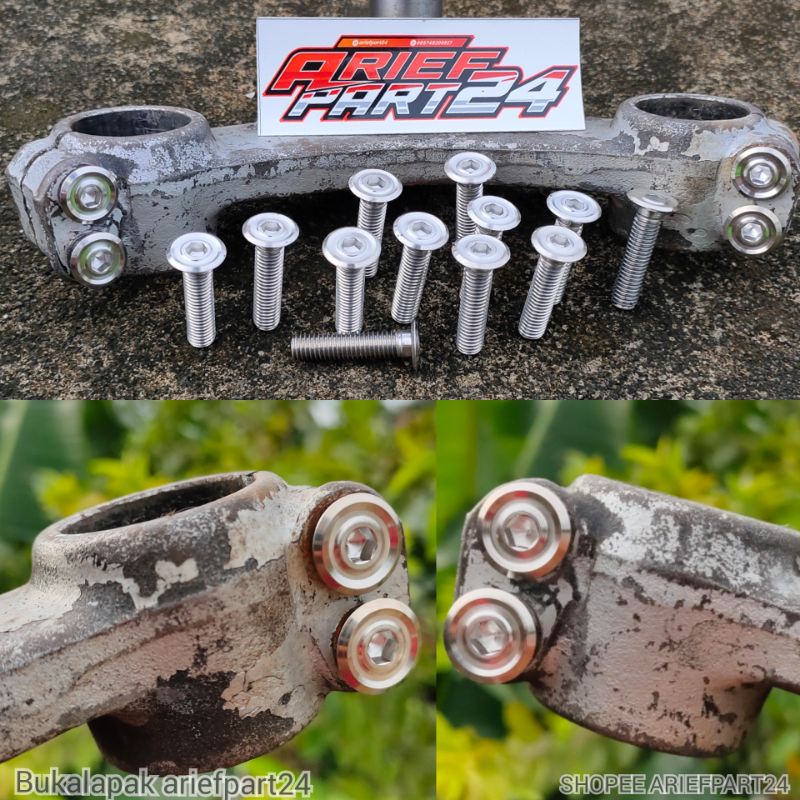 Jual baut stainless M8X35 baut stainles model slim segitiga T ninja RR/R baut L stainlis T ninja ...