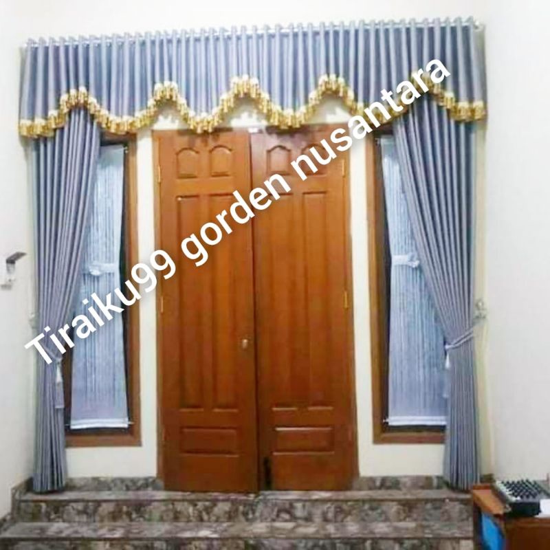 Jual gorden poni 1 set hordeng pintu tengah korden jendela pintu utama ...