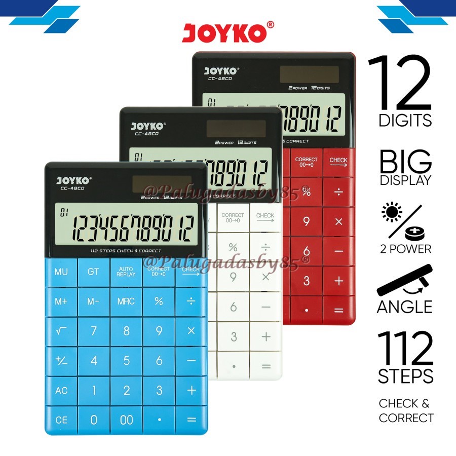 Jual (1 Biji) GROSIR Kalkulator Joyko CC-48CO 12 Digits Check Correct / Calculator Joyko CC-48CO ...