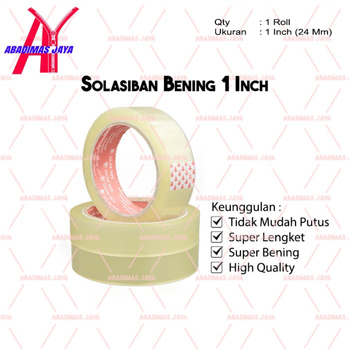 Jual Solasiban bening - isolasi - solatip 1 Inch (24MM) | Shopee Indonesia