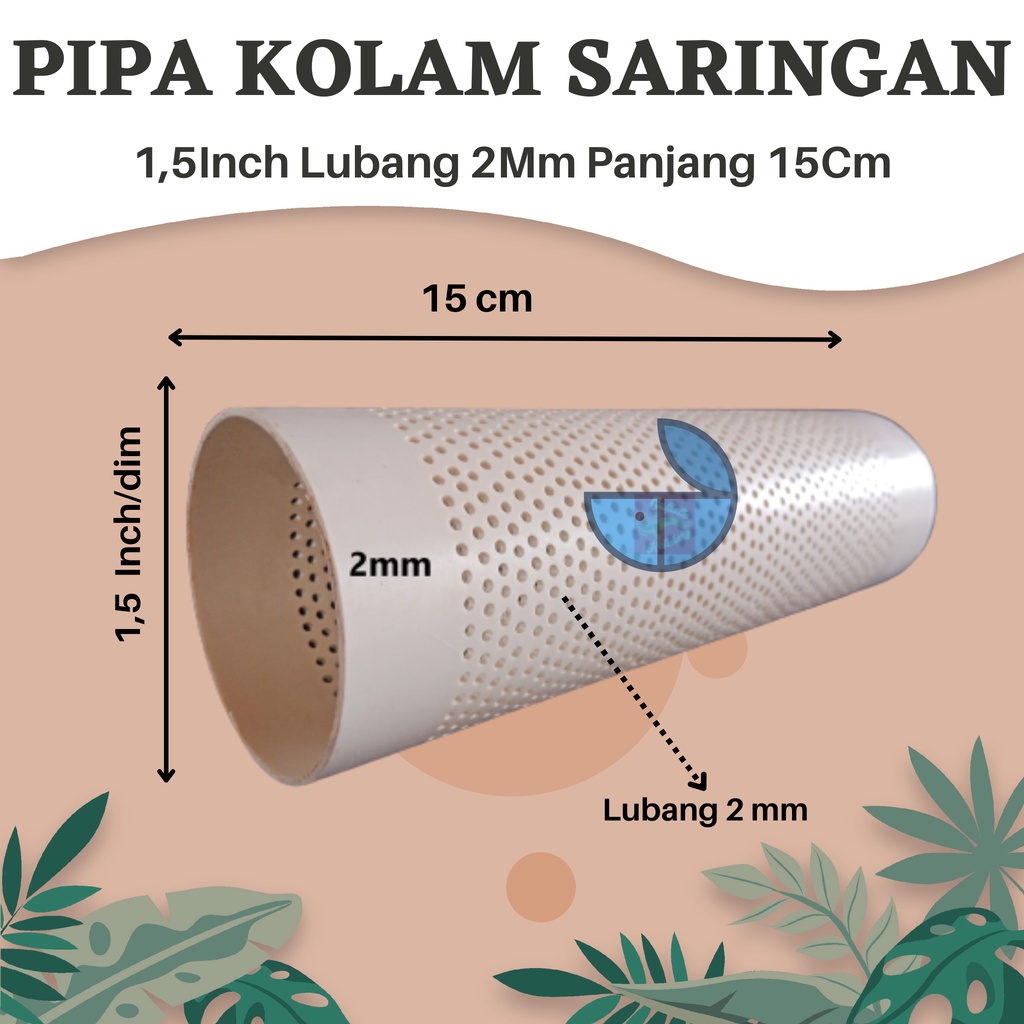 Jual Pipa Paralon Filter Kolam Ikan Ukuran 1,5Inch Dim Lubang Bor 2Mm ...
