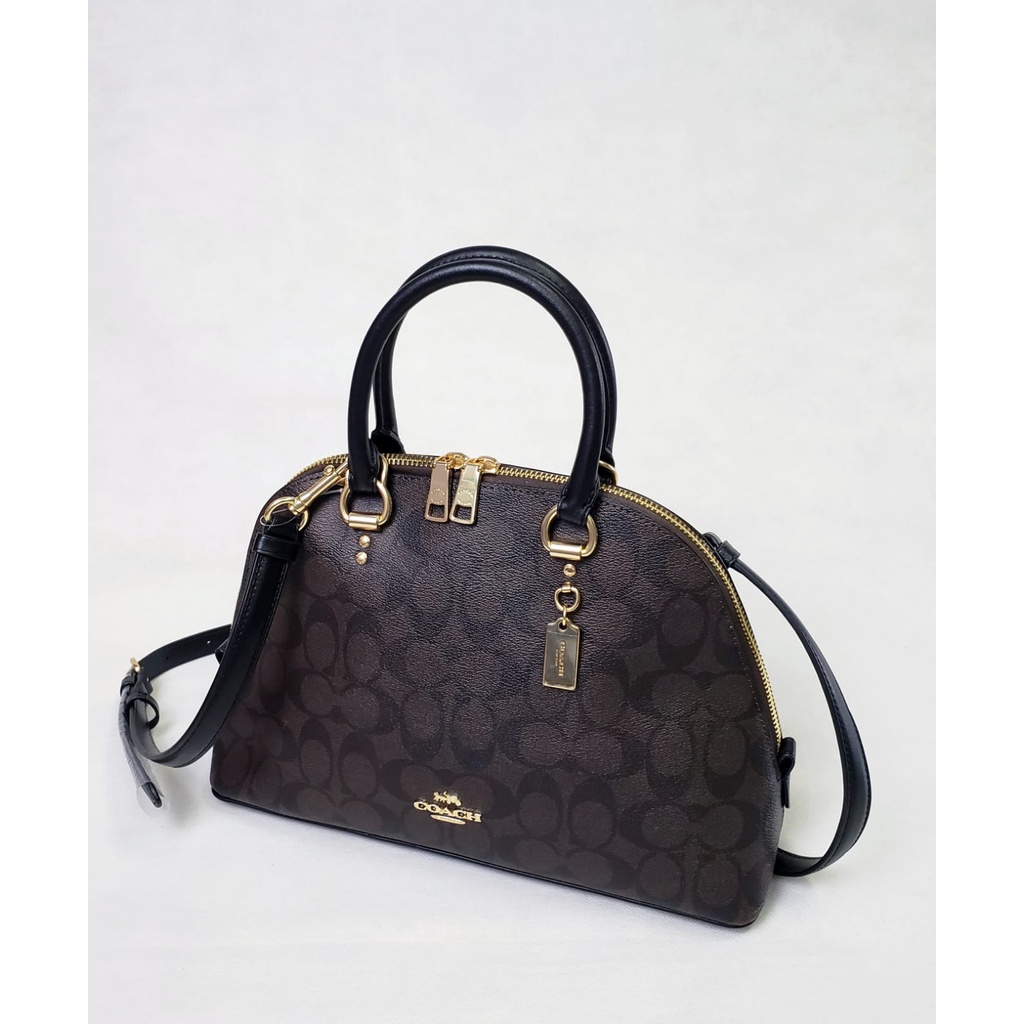 Jual Tas Coach 2558 Katy Signature Satchel Brown/Black New Original ...