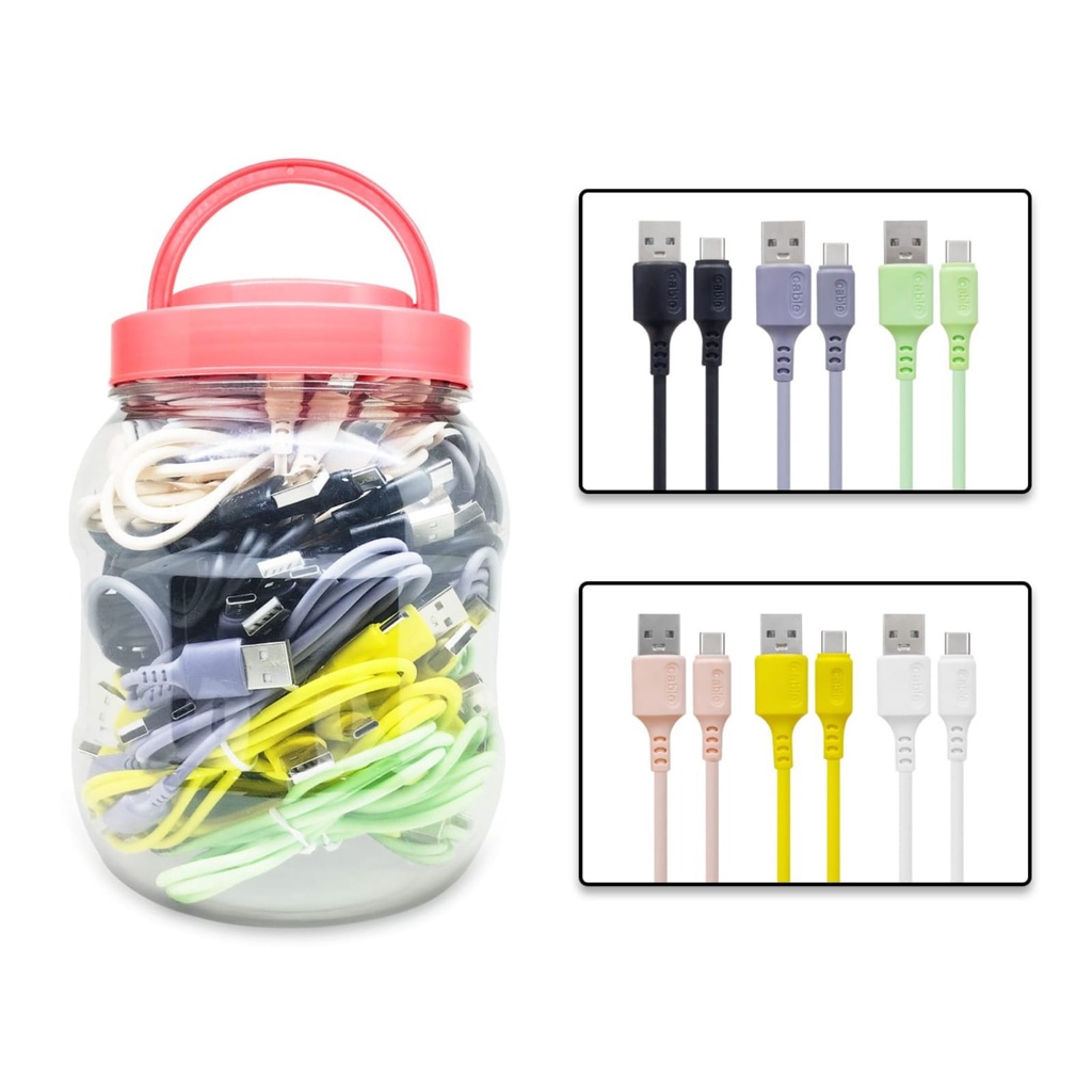 Jual JH ACC KABEL DATA D6 MACARON V8 / MICRO / TYPE C / LIGHTNING 1 ...