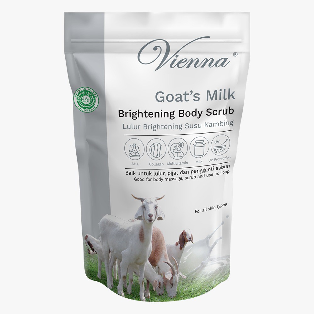 Jual Vienna Body Scrub Goat's Milk 1000gr Refill/scrub badan | Shopee ...