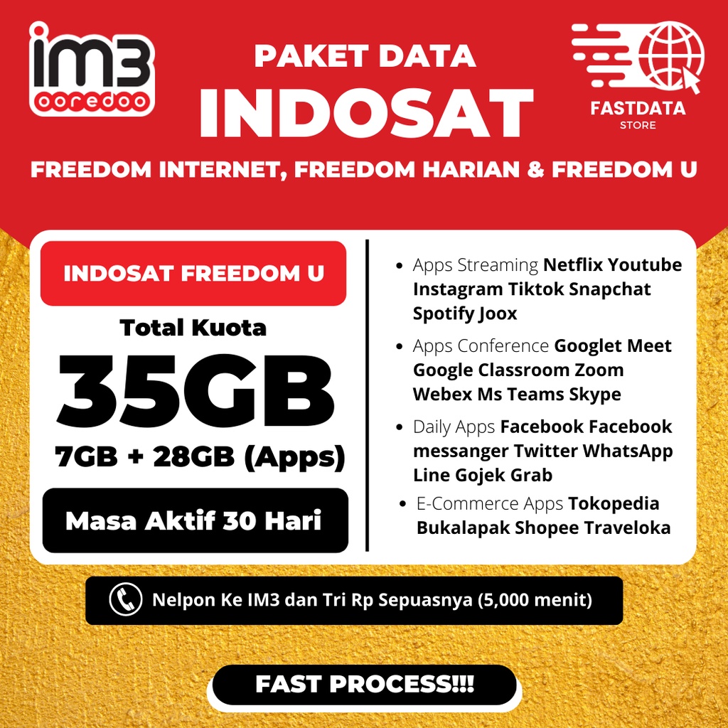 Jual PAKET DATA INDOSAT FREEDOM INTERNET SUPER MURAH PROSES CEPAT ...