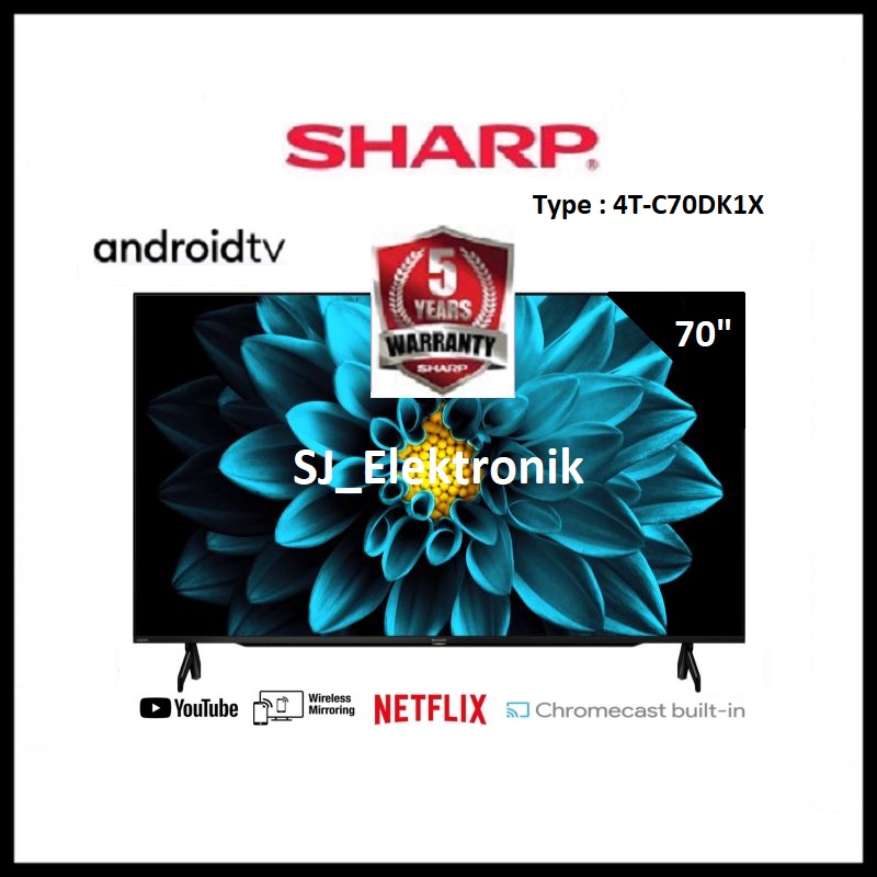 Jual LED TV Sharp 70 Inch 4T-C70DK1X / 70DK1X AndroidTV 11 UHD 4K ...