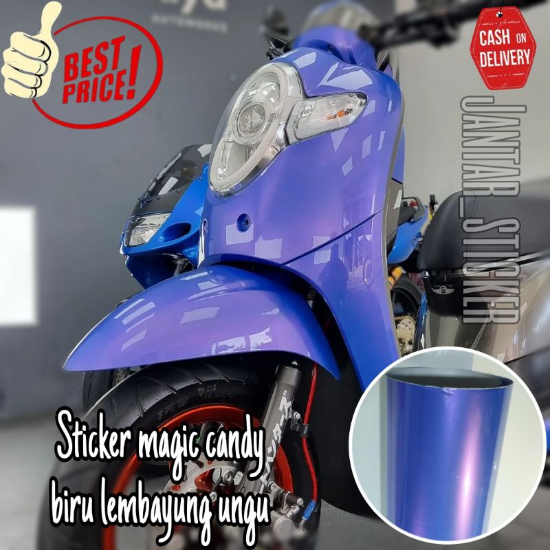Jual Stiker motor biru lembayung ungu sticker scotlite motor stiker ...