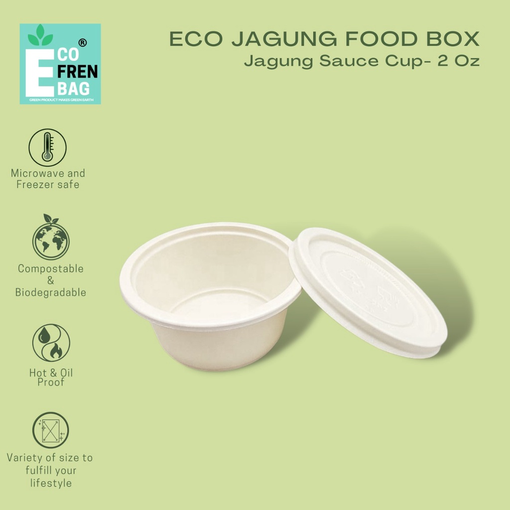 Jual Ecofrenbag Jagung Sauce Cup 2oz, 4oz cornstarch tempat saus cup ...