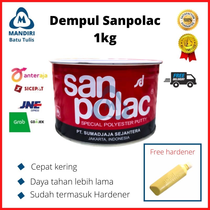 Jual Dempul San polac 1kg / Sanpolac Besar / Dempul Mobil Motor Kayu ...