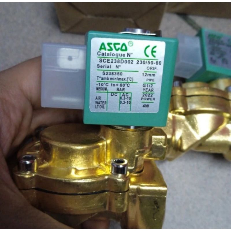 Jual Solenoid Valve ASCO TYPE SCE238D002 230/50-60 1/2 INCH | Shopee ...