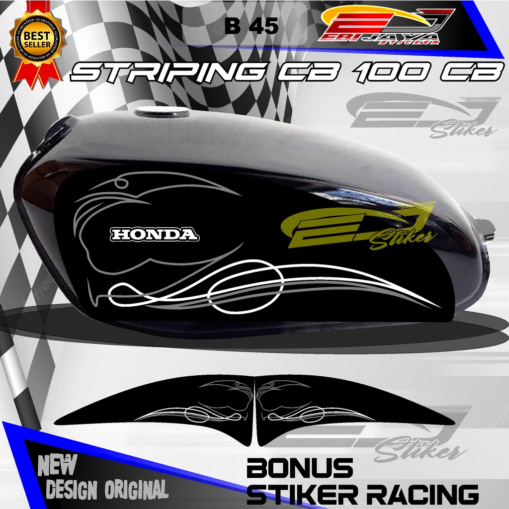 Jual STIKER STRIPING TANGKI CB100 KONSEP HOLOGRAM/NON HOLOGRAM B45 ...