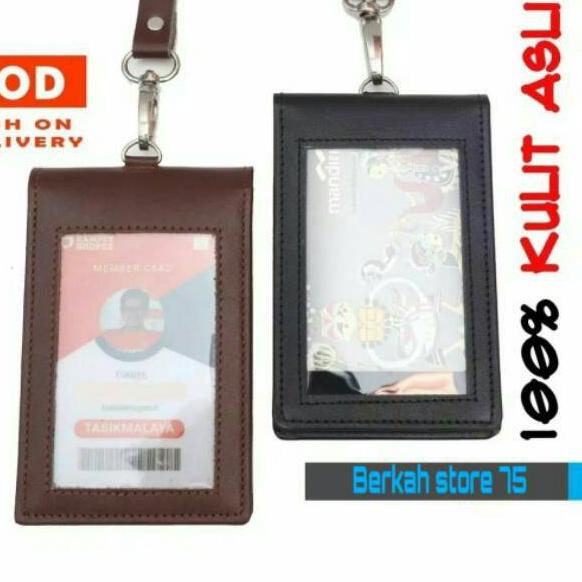 Jual Berkualitas !! NAME TAG KULIT Asli 2 Muka Nametag Magnet Id Card ...
