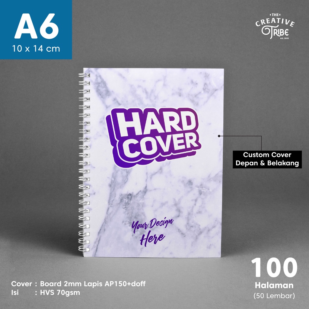 Jual Notes Hardcover A6 Spiral - 100 Halaman HVS / Buku / Blocknote ...