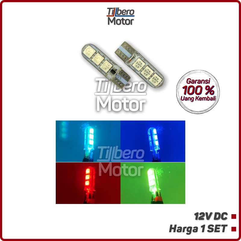 Jual Lampu LED Senja / Sein / Sen T10 Kedap Kedip RGB Warna Warni 6 Mata Motor / Mobil Terang ...