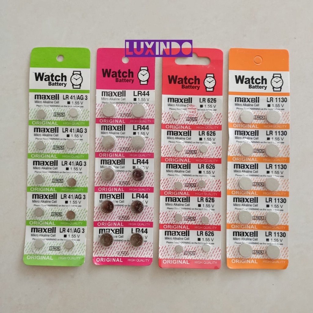 Jual Baterai/Battery/Batere Jam Tangan Maxell LR41/AG3 / LR44 / LR626 / LR1130 1.55V (isi 1 pcs ...