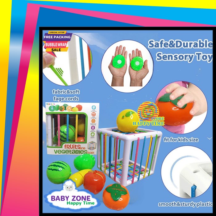 Jual Mainan Edukasi Montessori Bayi Baby Belajar Menyortir Bentuk Kotak ...
