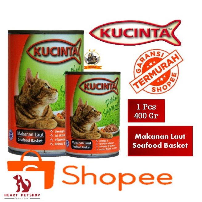 Jual Heart Petshop - Makanan Kucing KUCINTA Rasa SEAFOOD Basket Kemasan ...