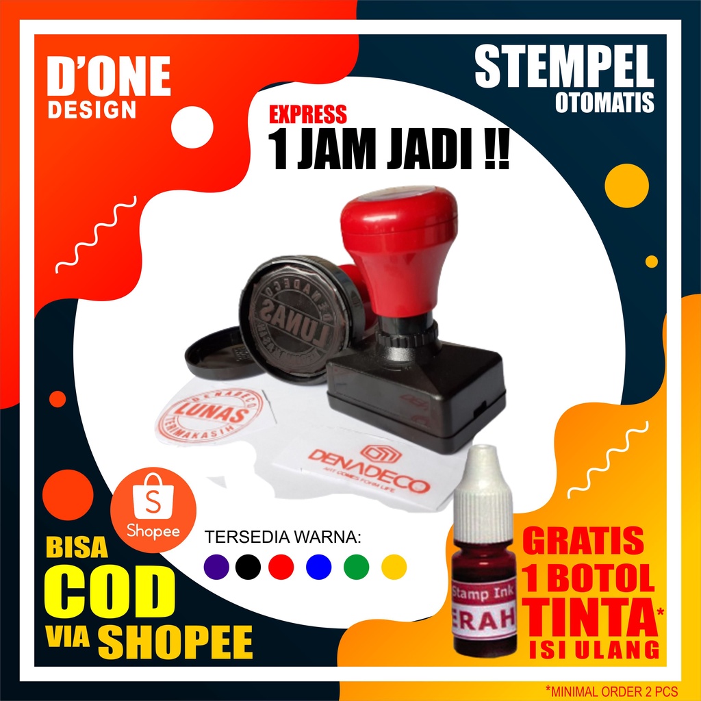 Jual STEMPEL FLASH OTOMATIS MURAH BULAT PERSEGI SIAP CETAK Bukittinggi Padang Sumbar | Shopee ...