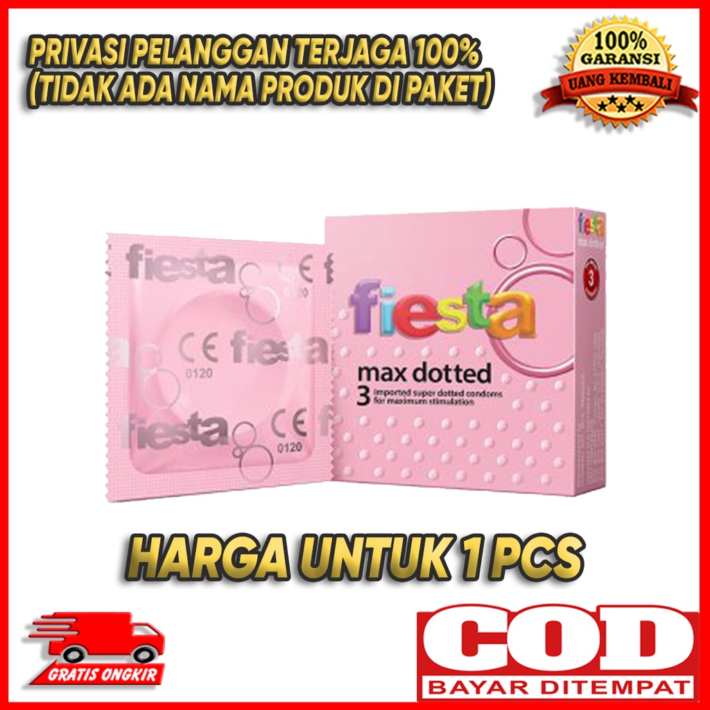 Jual FIESTA Max Dotted KONDOM BERGERIGI KETENGAN / 1 BOX ISI 3PCS ...