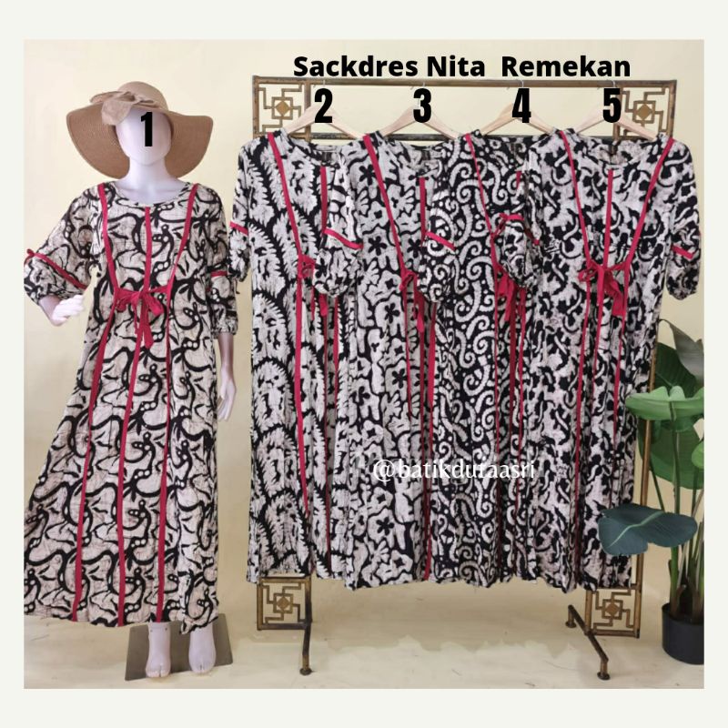 Jual SACKDRES NITA REMEKAN PISANG BALI List merah tali depan | Shopee ...