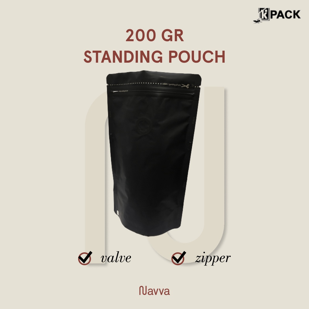 Jual 200 250 Gram Coffee Packaging / Kemasan Standing Pouch Kopi Gula Bubuk Valve | Shopee Indonesia