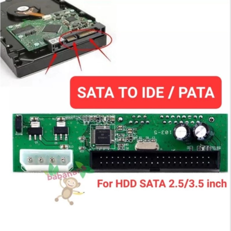Jual SATA to PATA IDE Adapter Board for HDD SSD 3.5 2.5 inch Converter | Shopee Indonesia