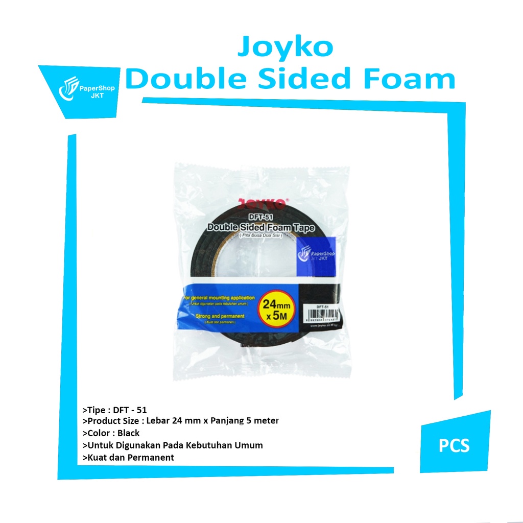 Jual JOYKO - Double Sided Foam Tape Pita Busa Dua Sisi - DFT-51 - Pcs | Shopee Indonesia