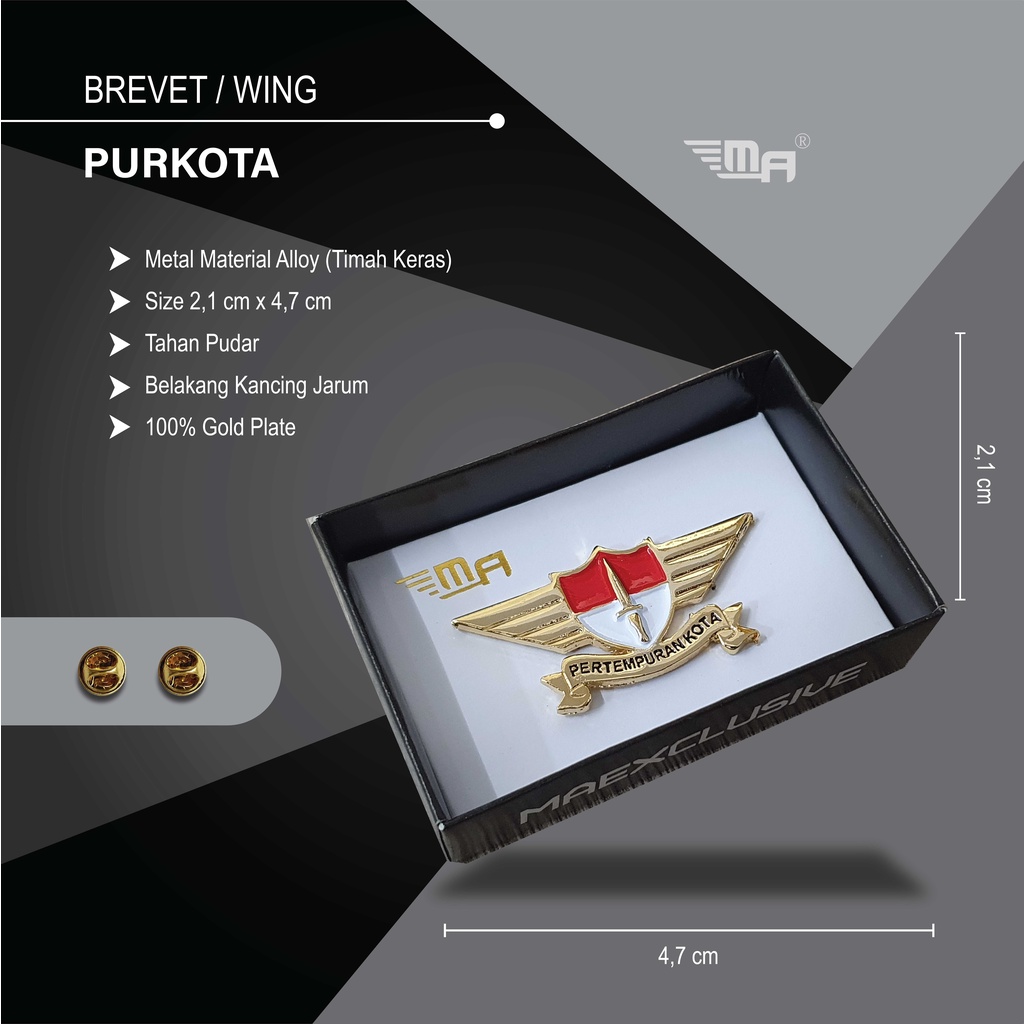 Jual Brevet Wing Purkota Brivet Pin | Shopee Indonesia