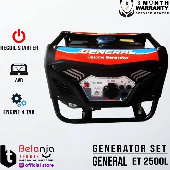 Jual General Genset Bensin ET 2500L Generator Set Listrik 1200 Watt ET ...