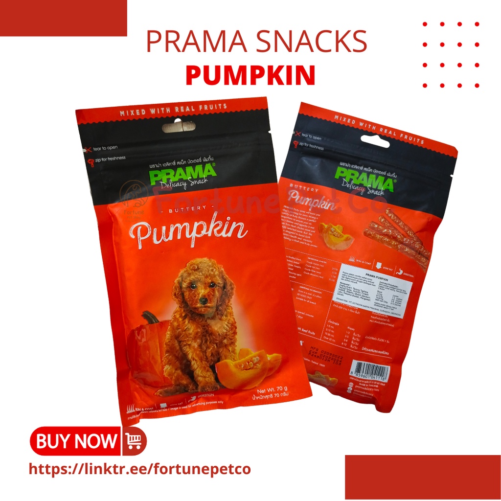 Jual Prama Dog Snack Pumpkin 70 gram-Snack/Makanan /Cemilan Anjing ...