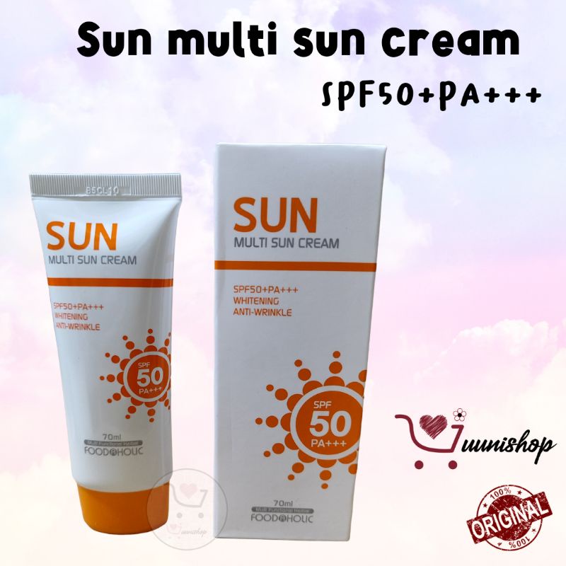 Jual FOODAHOLIC Multi sun cream SPF50+PA+++ 70ml original korea / food ...