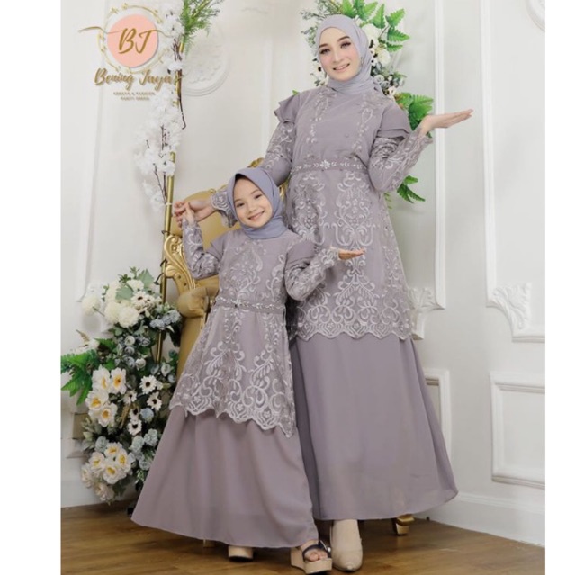 Jual Gamis Couple Ibu dan Anak| Gamis Pesta Mewah| Gamis Couple ...