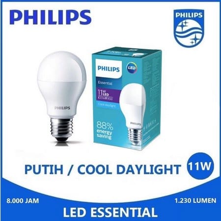 Jual Lampu Philips LED Essential 11W Putih Kuning 11 Watt Bergaransi ...