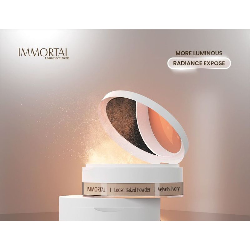 Jual IMMORTAL Loose Baked powder bedak tabur ORI ready velvety ivory ...