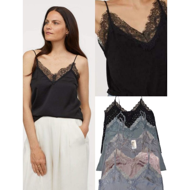 Jual TANKTOP RENDA BY H*M//TANKTOP SATIN H*M//TANKTOP LACE | Shopee ...