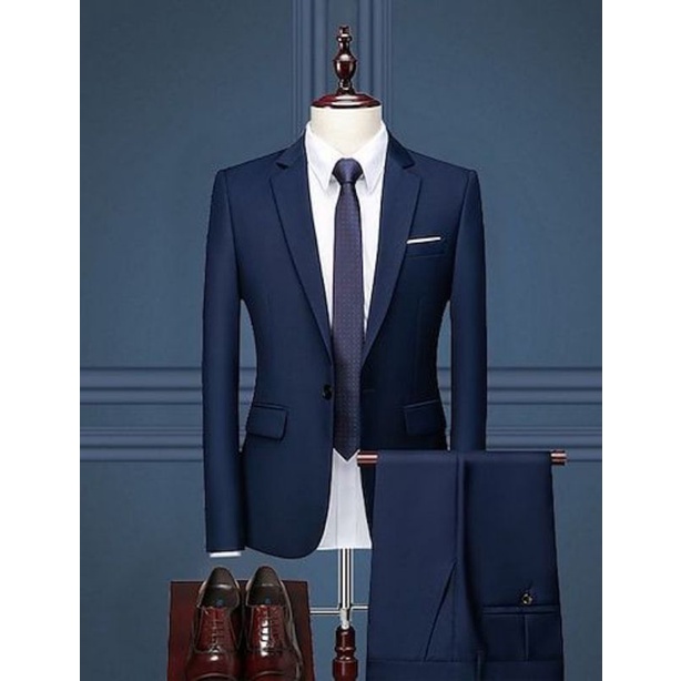 Jual setelan jas formal pria/set jas kantor/set jas wedding/setelan jas ...