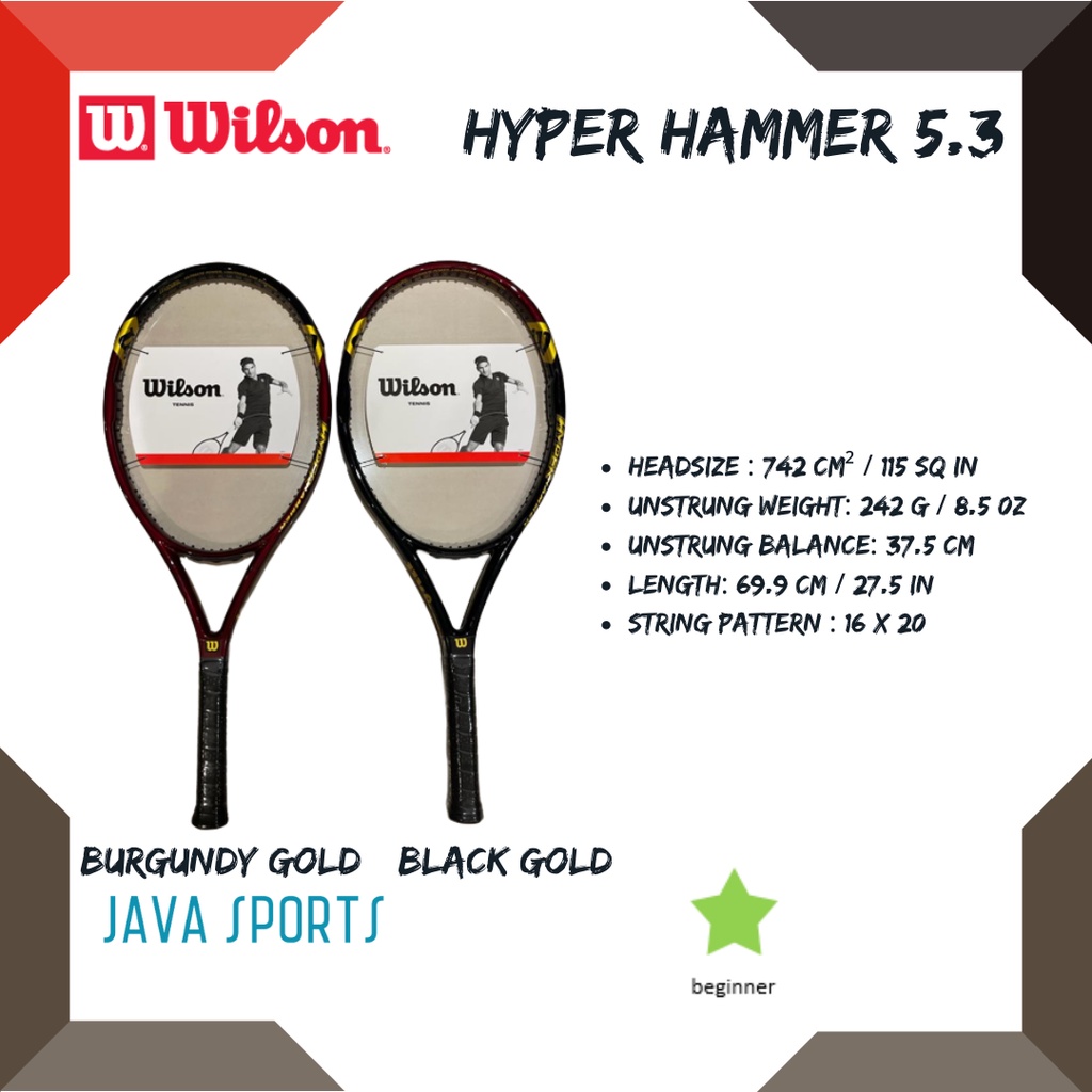 Jual Raket Tenis Wilson Hyper Hammer 5.3 | Pemula Beginner | 115 in² ...