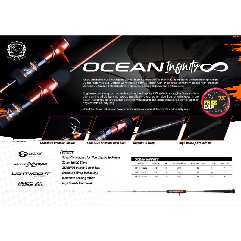 Jual Joran Pancing Seahawk Ocean Infinity Slow Jigging One Piece ...