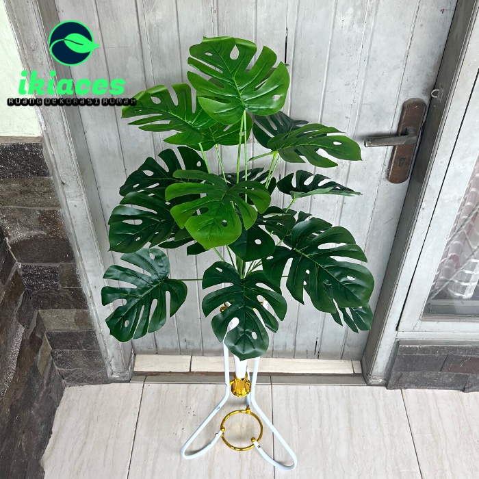 Jual DAUN MONSTERA JUMBO DAUN MONSTERA PLASTIK VAS STANDING TINGGI 1 ...