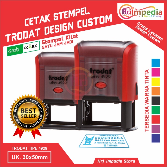 Jual Cetak stempel trodat type ukuran kotak free desain custom | Cetak stempel trodat custom ...