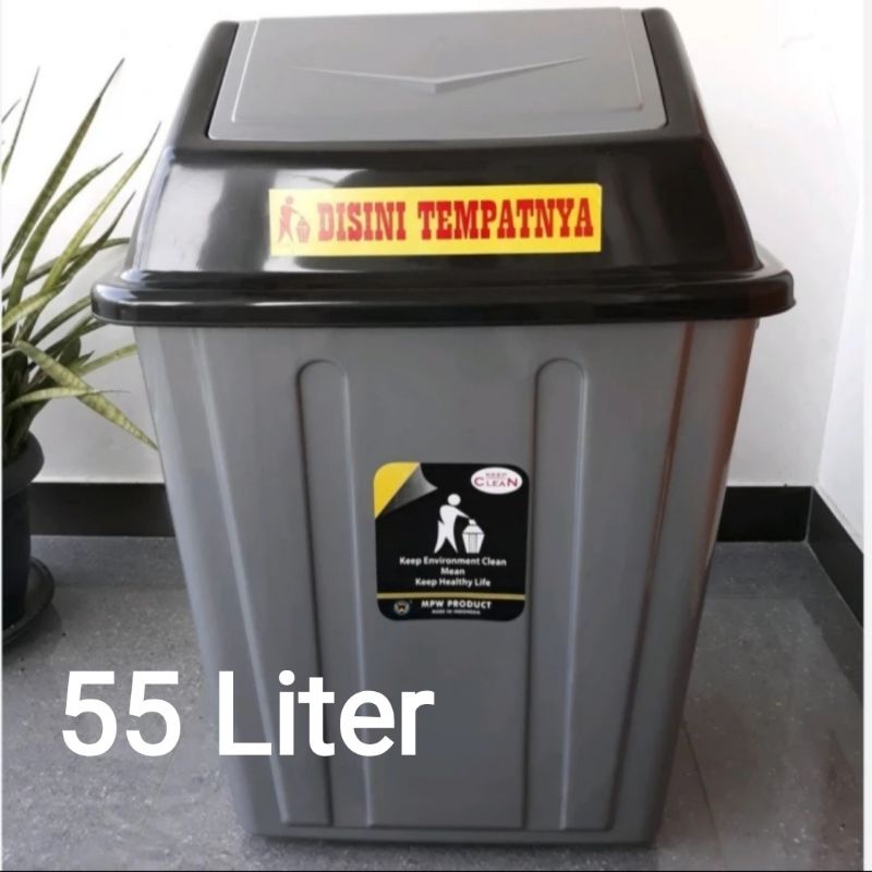 Jual Tempat sampah 55 liter /tong sampah tutup bahan plastik tebal ...