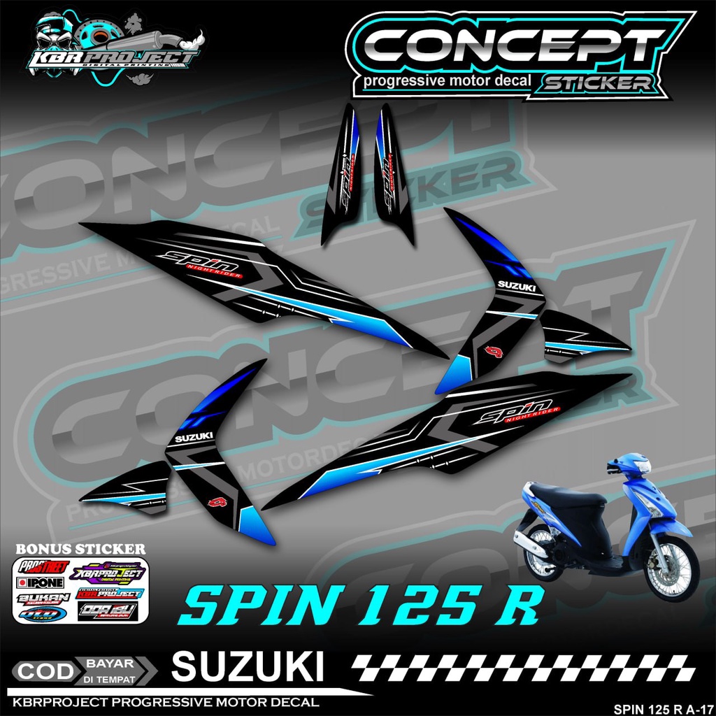 Jual Sticker Striping SPIN 125 R Lis Variasi Stiker Motor SUZUKI Desain ...