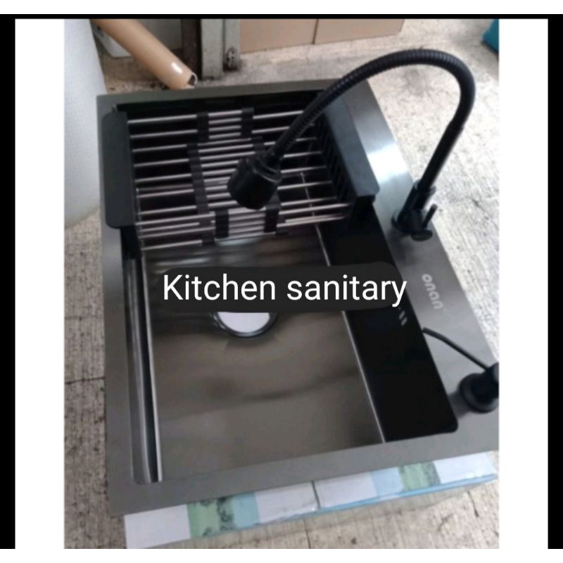 Jual Paket komplit kitchen sink ONAN 6045 hitam"Original / Paket Sink ...