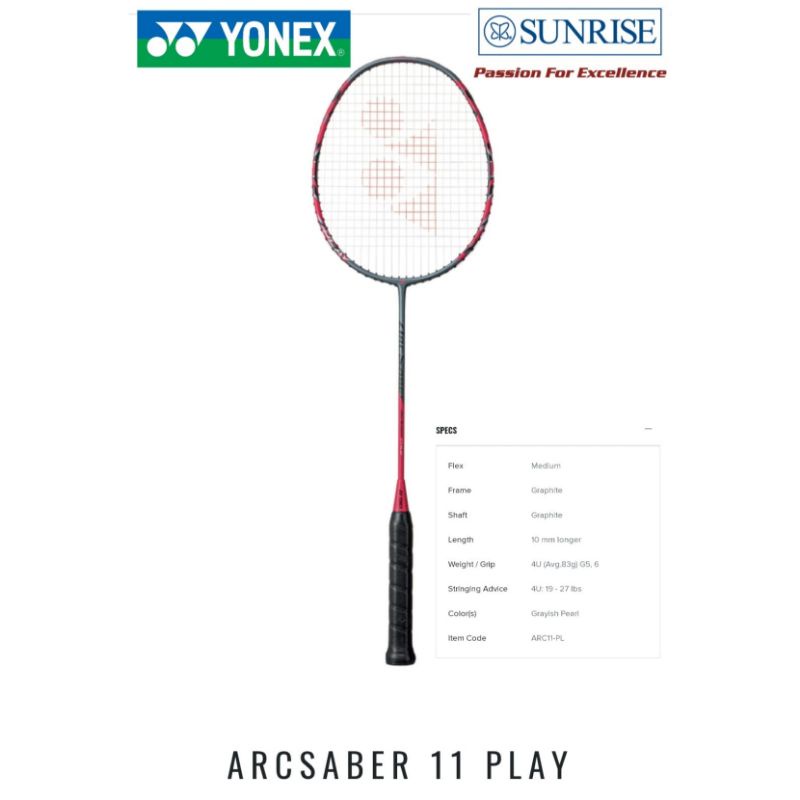 Jual RAKET BADMINTON YONEX ARCSABER 11 PLAY ORIGINAL | Shopee Indonesia
